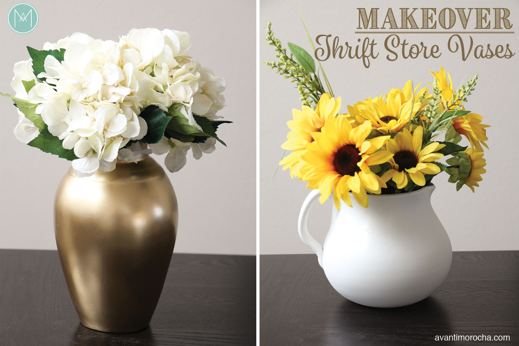 Makeover Thrift Store Vases / Transformacion de jarones – Avanti Morocha
