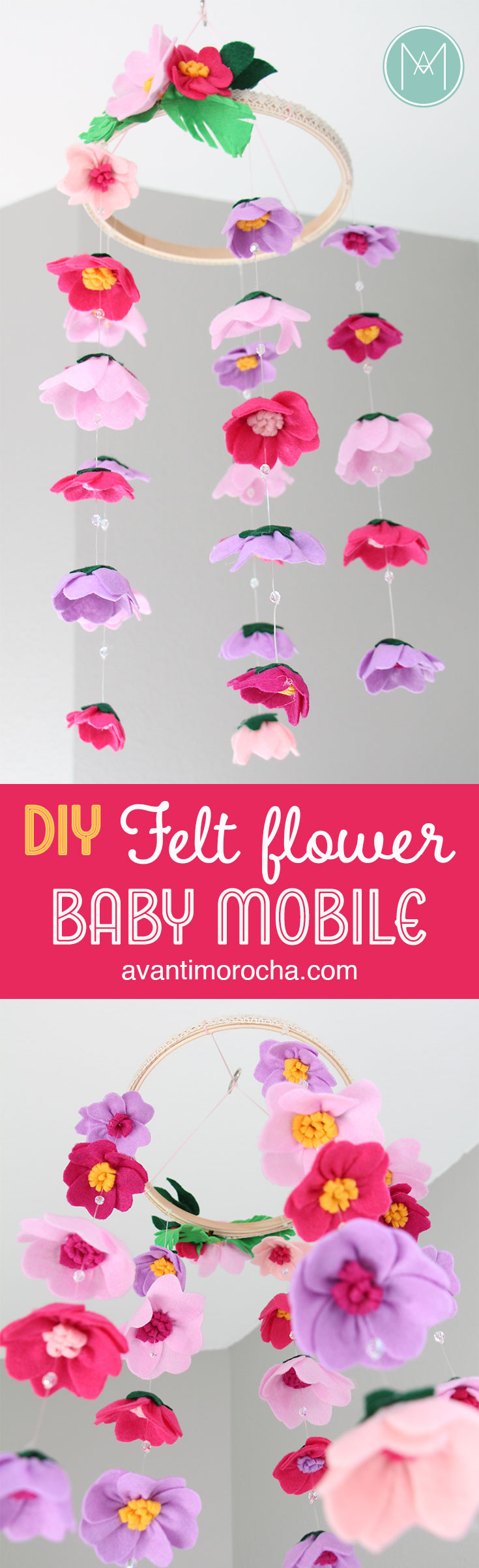 DIY Felt Flower Baby Mobile | Movil de Flores de Fieltro – Avanti Morocha